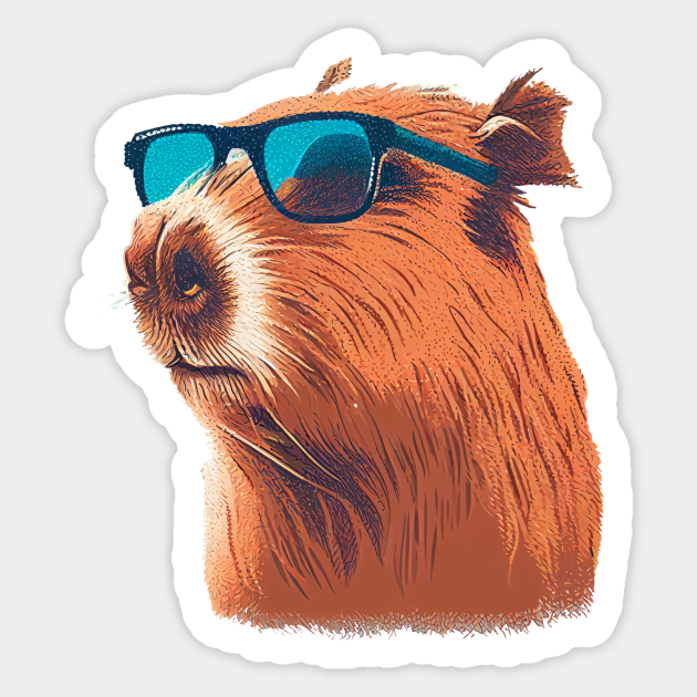 Deal with it capybara - Capybaras - Sticker | TeePublic